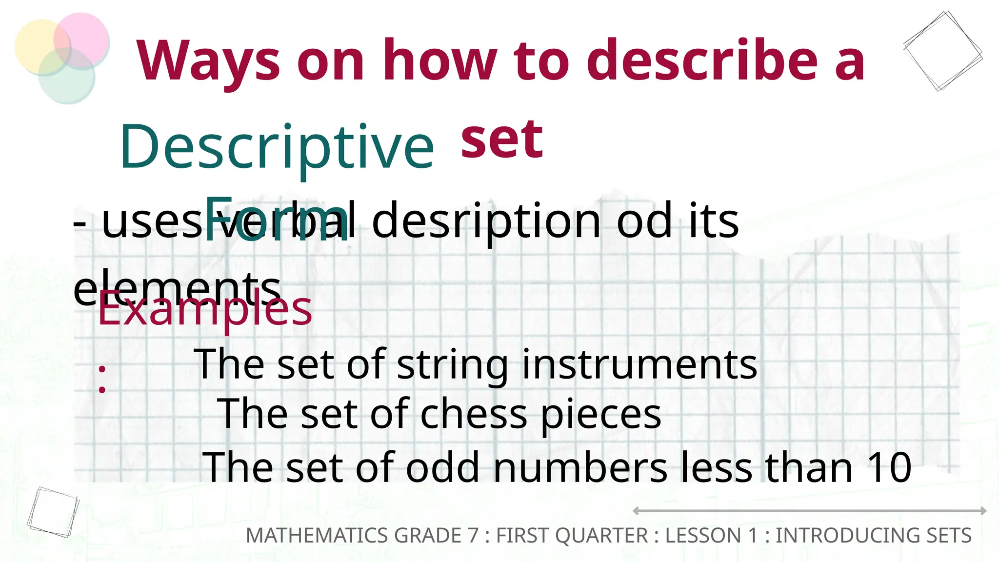 Mathematics Grade 7 Lesson 1 Introducing Sets | PPTX