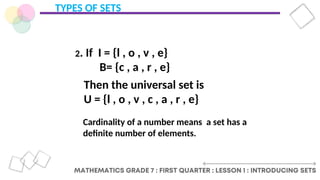 Mathematics Grade 7 Lesson 2 Sets and Subsets | PPT