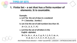 Mathematics Grade 7 Lesson 2 Sets and Subsets | PPTX