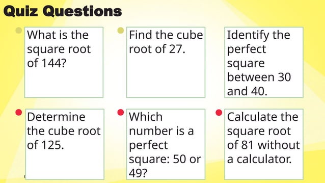 math 7 q2 1 Determining Square and Cube Roots of Perfect Squares and ...