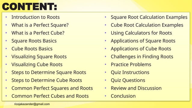 math 7 q2 1 Determining Square and Cube Roots of Perfect Squares and ...