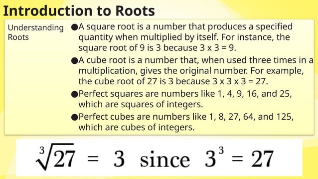 math 7 q2 1 Determining Square and Cube Roots of Perfect Squares and ...