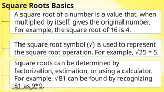 math 7 q2 1 Determining Square and Cube Roots of Perfect Squares and ...
