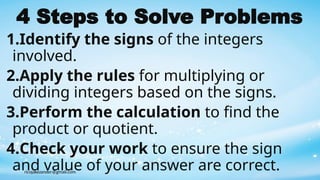 math7 q3 10 FINAL JO.Multiplying and dividing integers | PPT