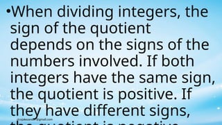 math7 q3 10 FINAL JO.Multiplying and dividing integers | PPT