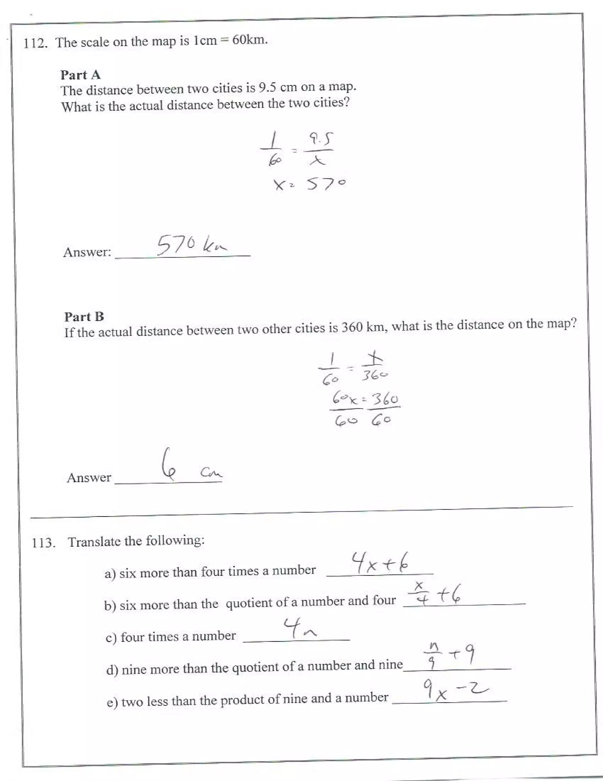 Math 7 review packet answer key | PDF