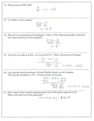 Math 7 review packet answer key | PDF