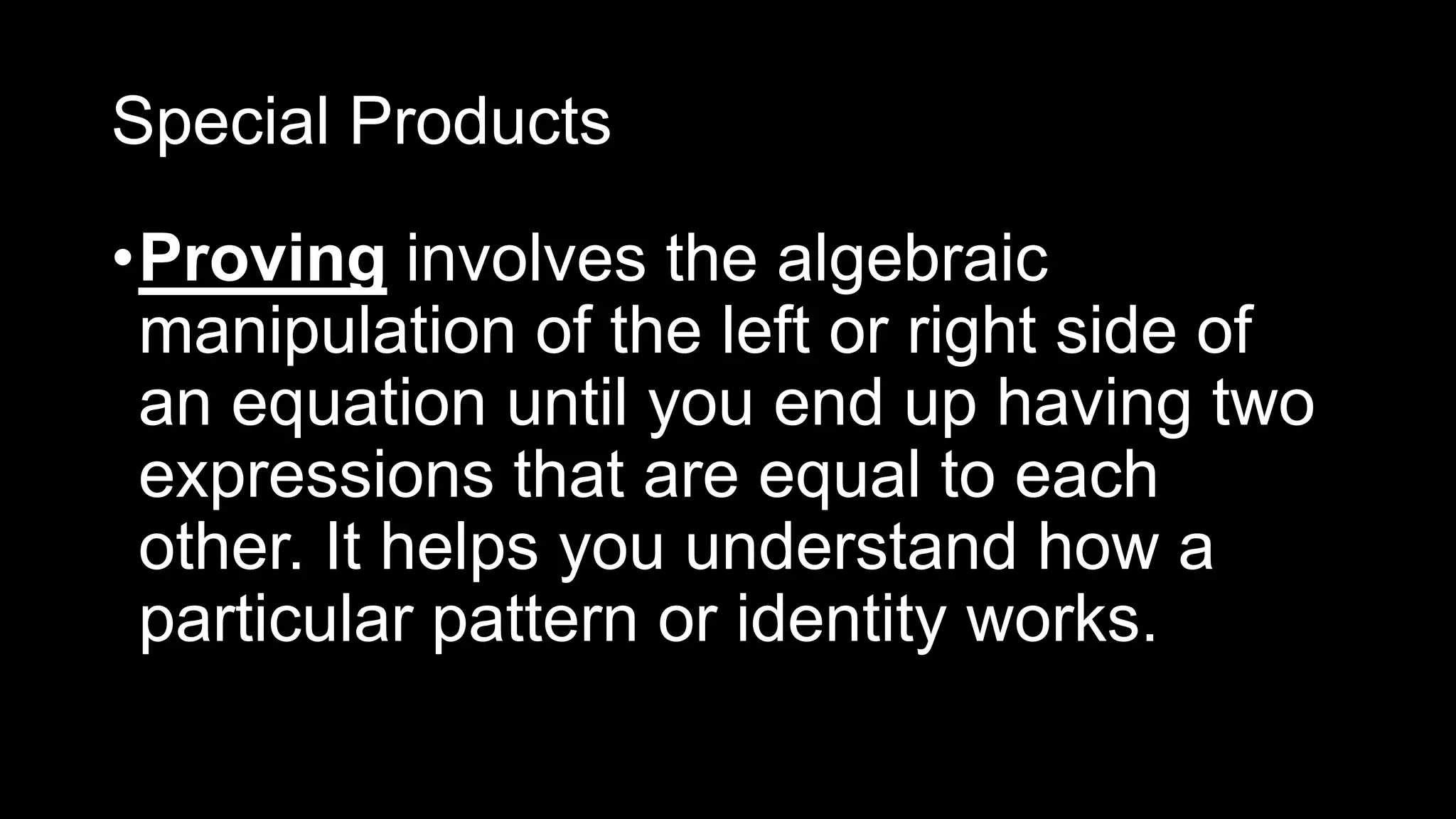 Math 7 – special products of binomials | PPTX