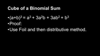 Math 7 – special products of binomials | PPTX