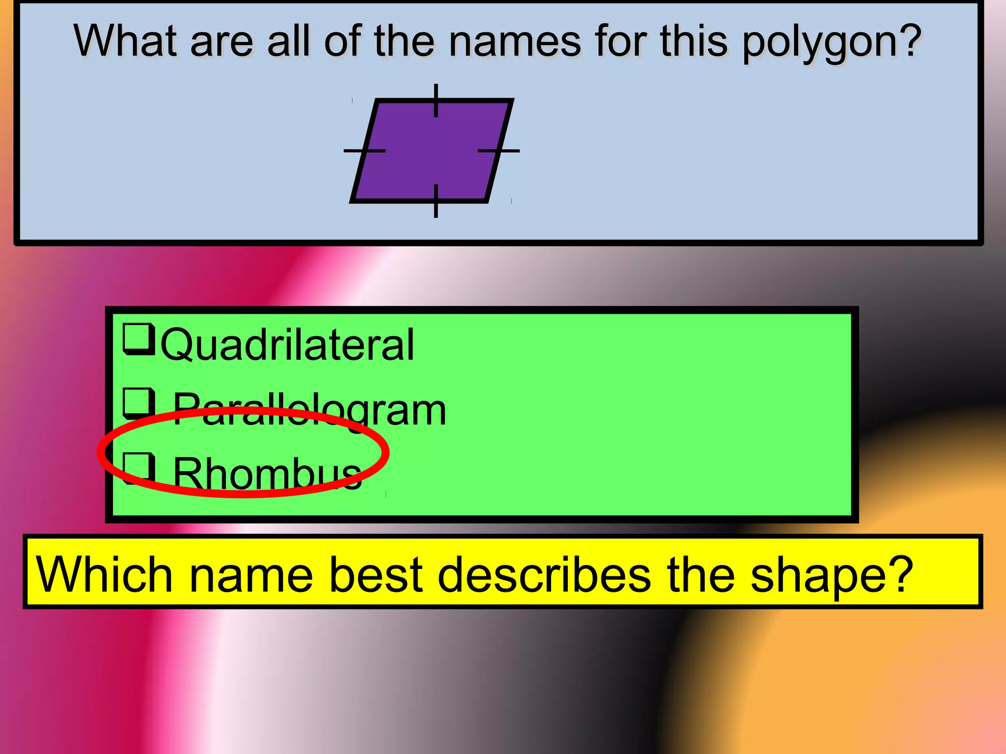 Math 7 triangles and quadrilaterals | PPT | 3-D Graphics | Computer ...