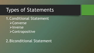 Mathematics 8 quarter 3 conditional statements | PPTX