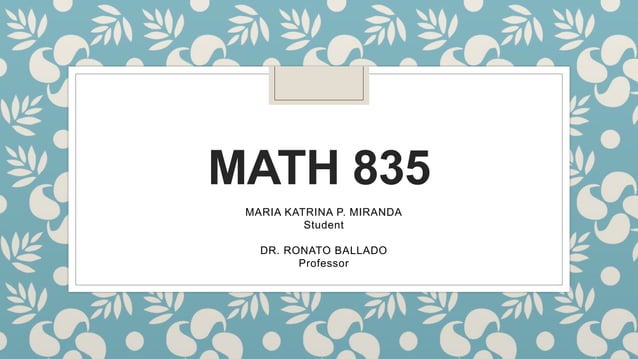 Math 835 report | PPT