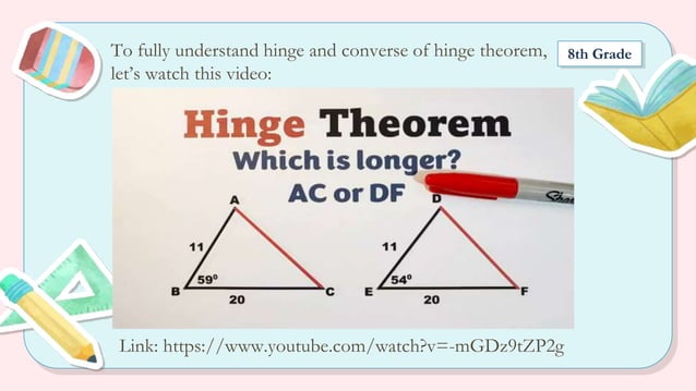 MATH 8_Angle-side, Hinge and Converse of Hinge Theorem.pptx | Science