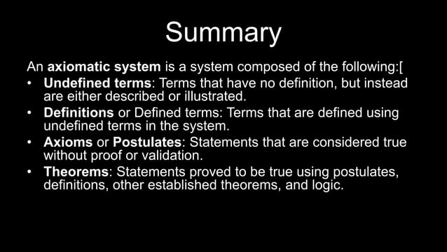 Math 8 – mathematics as an axiomatic system | PPT