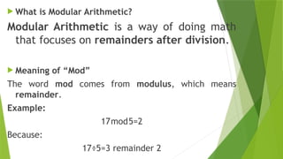 Math 8 PPT for Demo Math Number Theory Modular Arithmetic | PPTX