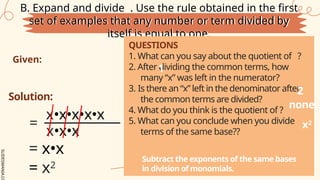 MATH 8 Q1 LESSON 3-Multiply and divide simple monomials, leading to the ...