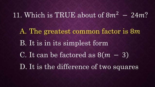 Math 8 Quiz Bee.pptx | Physics | Science