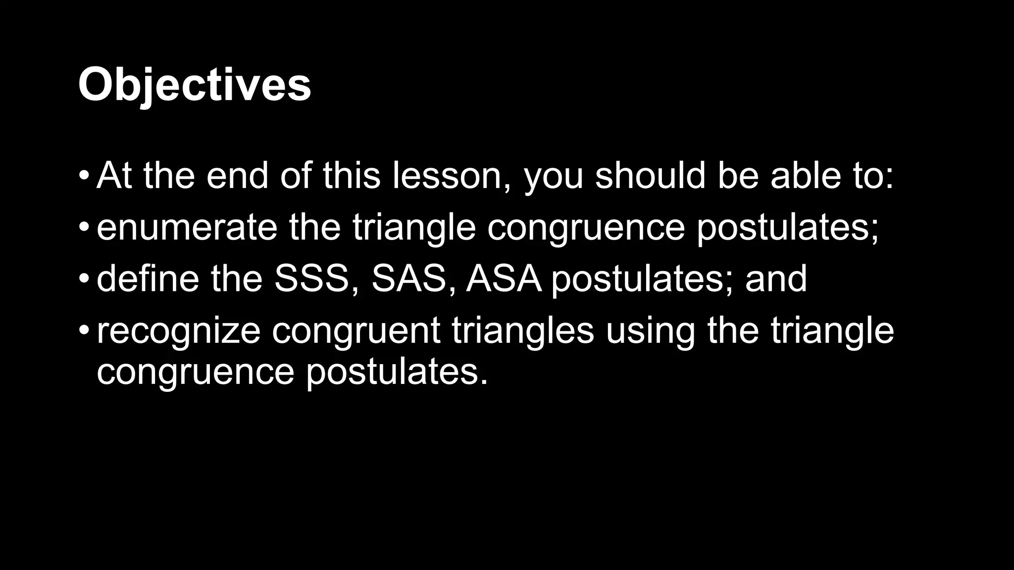 Math 8 – triangle congruence, postulates, | PPTX