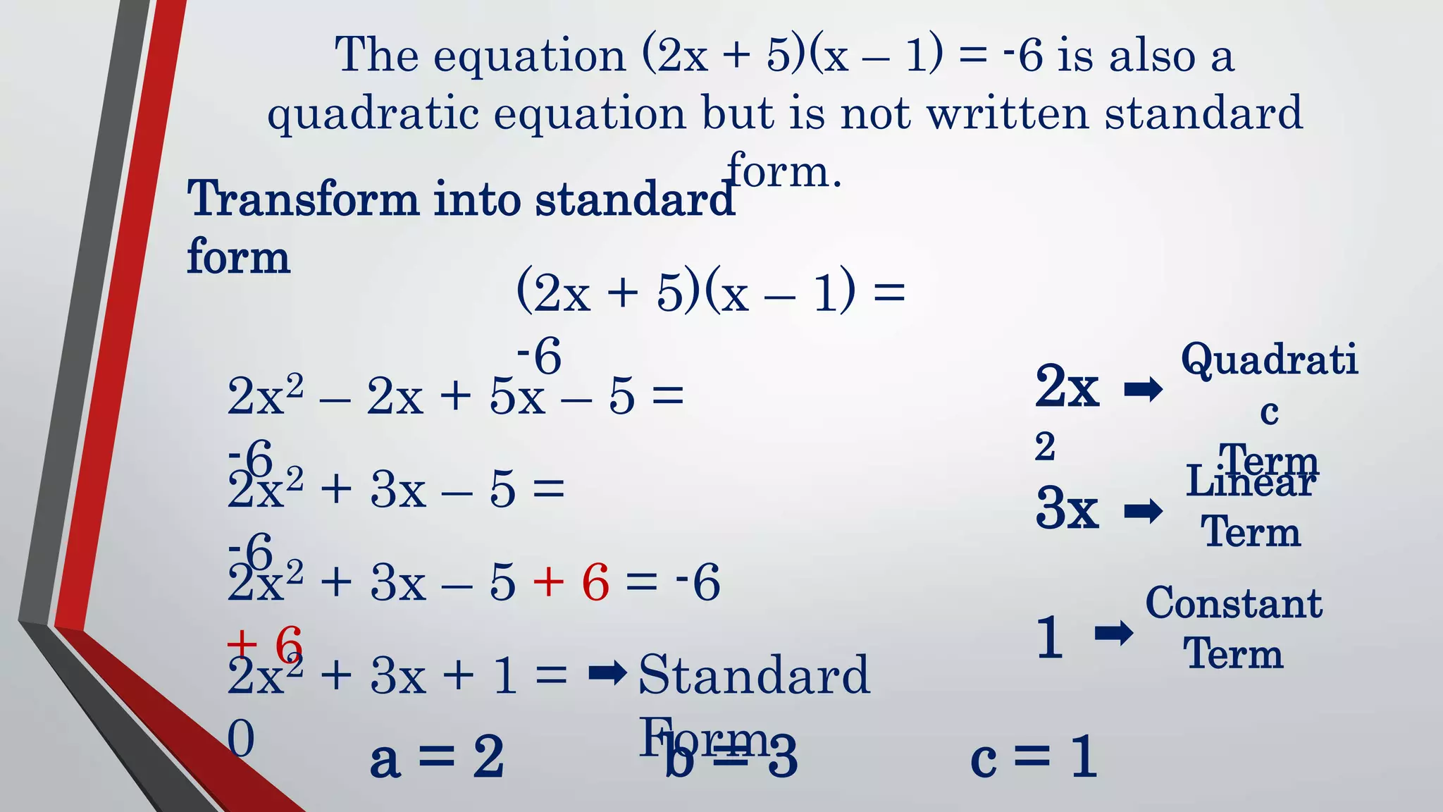 Quarter 1 - Illustrating and solving quadratic equations | PPTX