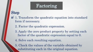 Quarter 1 - Illustrating and solving quadratic equations | PPTX