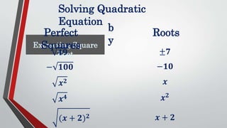 Quarter 1 - Illustrating and solving quadratic equations | PPTX