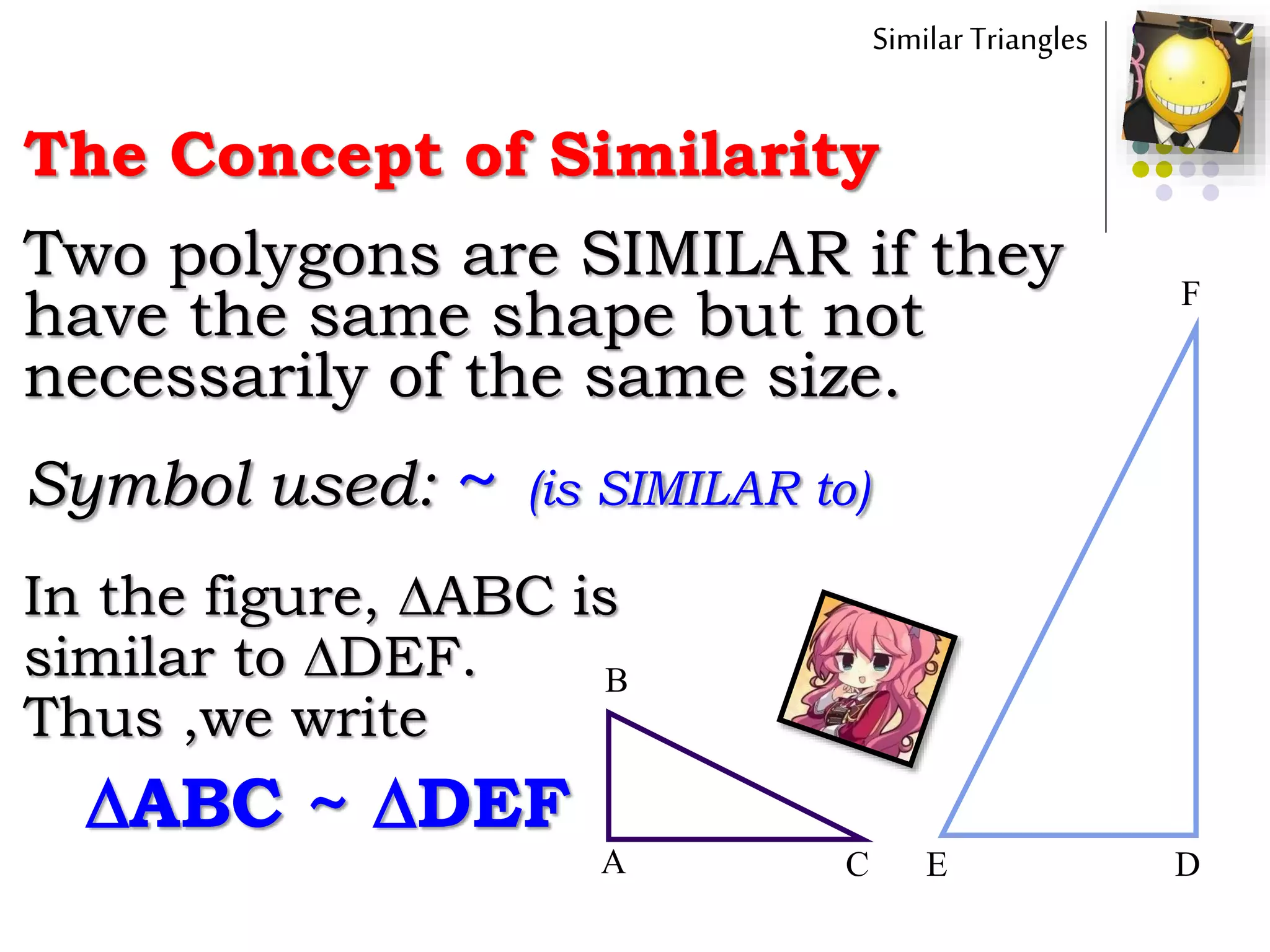 Math 9 similar triangles intro | PPTX | Physics | Science