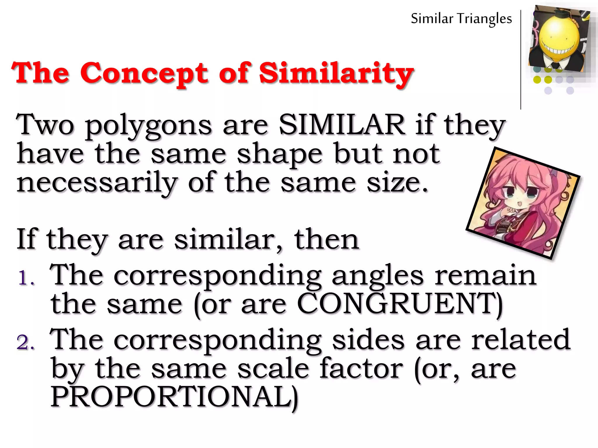 Math 9 similar triangles intro | PPTX