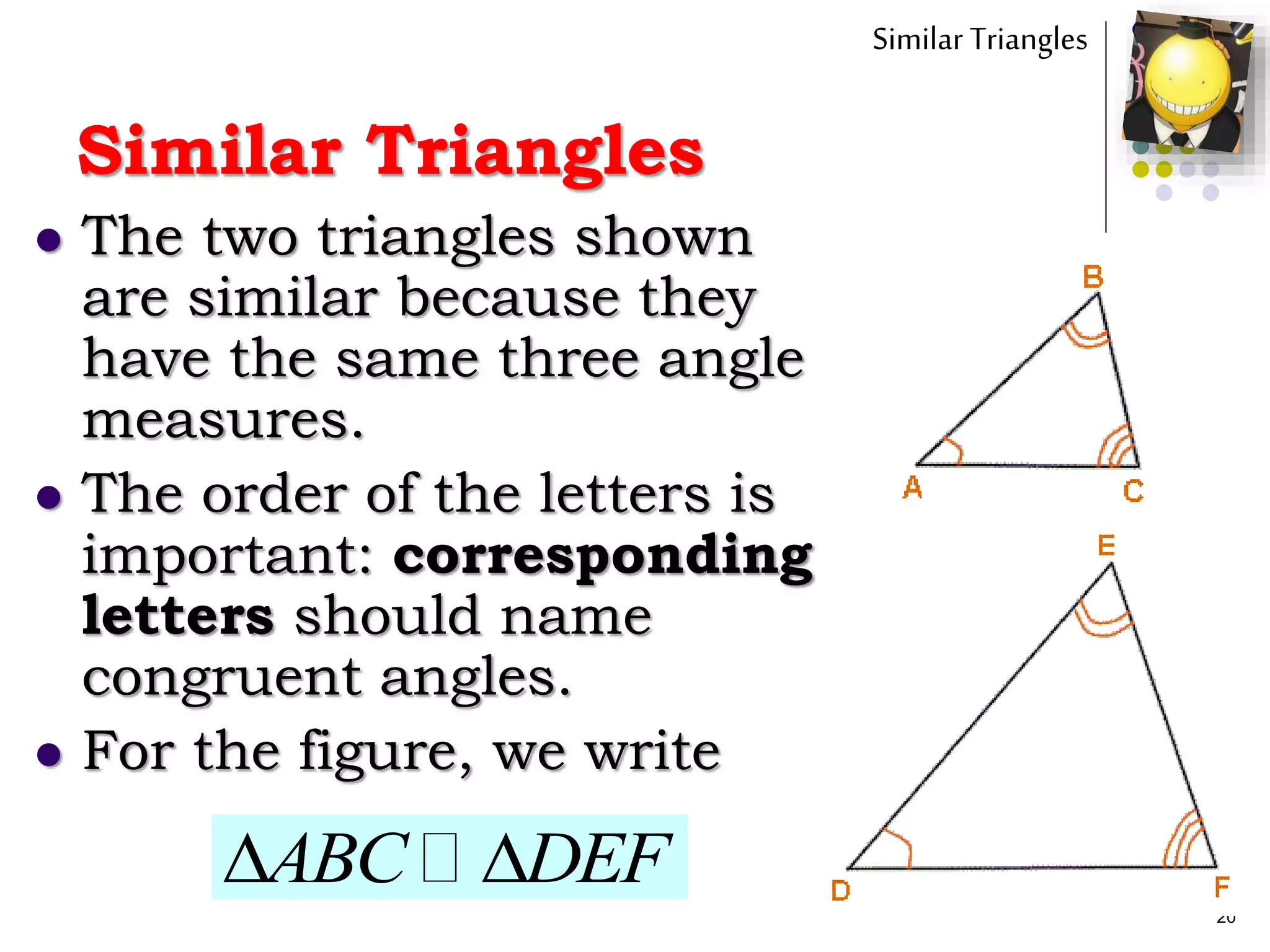 Math 9 similar triangles intro | PPTX