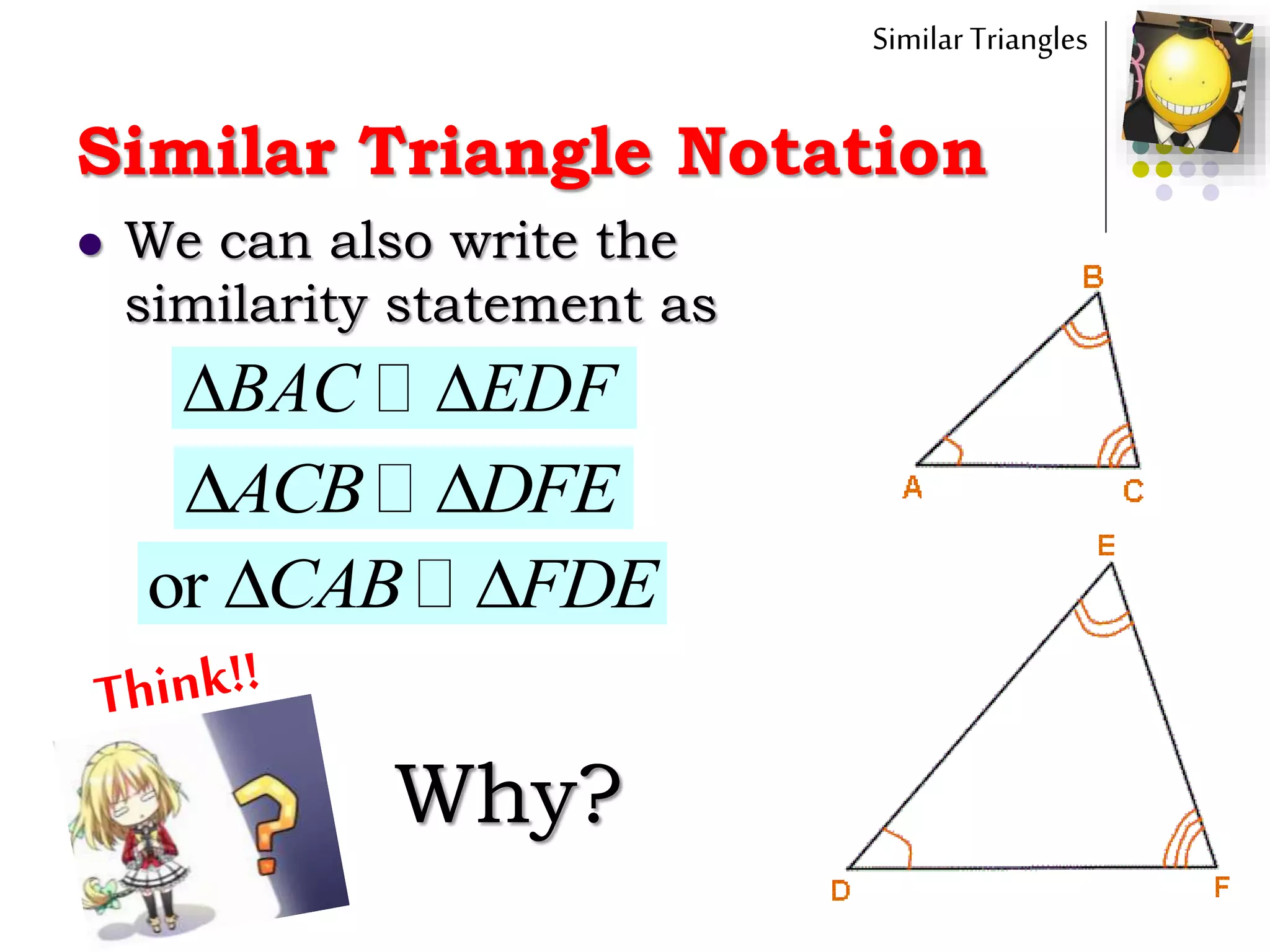 Math 9 similar triangles intro | PPTX