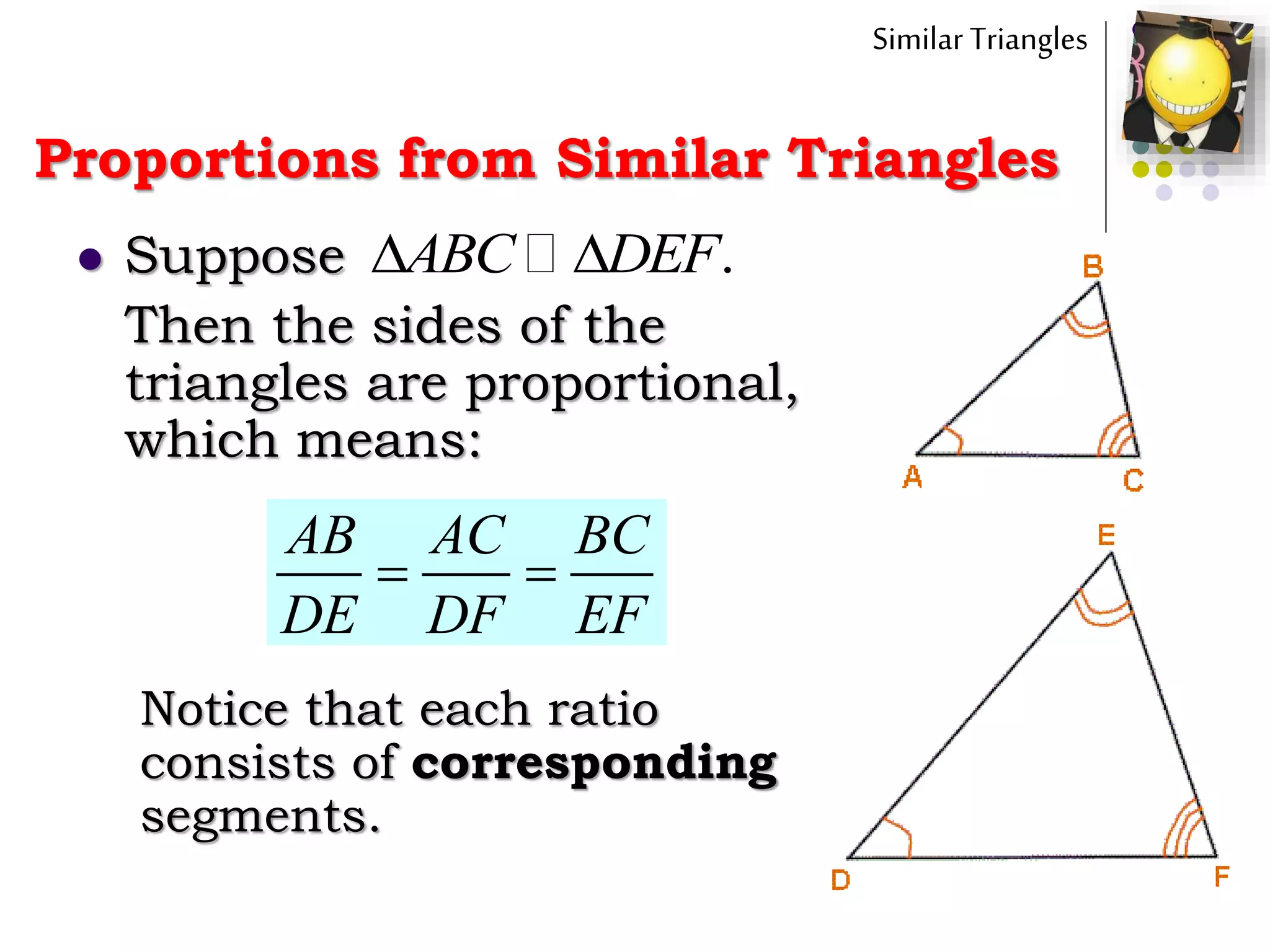 Math 9 similar triangles intro | PPTX
