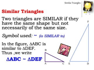 Math 9 similar triangles intro | PPTX