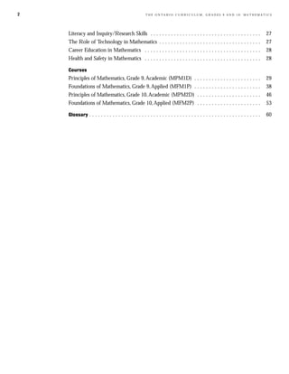 Grade 9 Mathematics (10F) - Education and Advanced ... | PDF