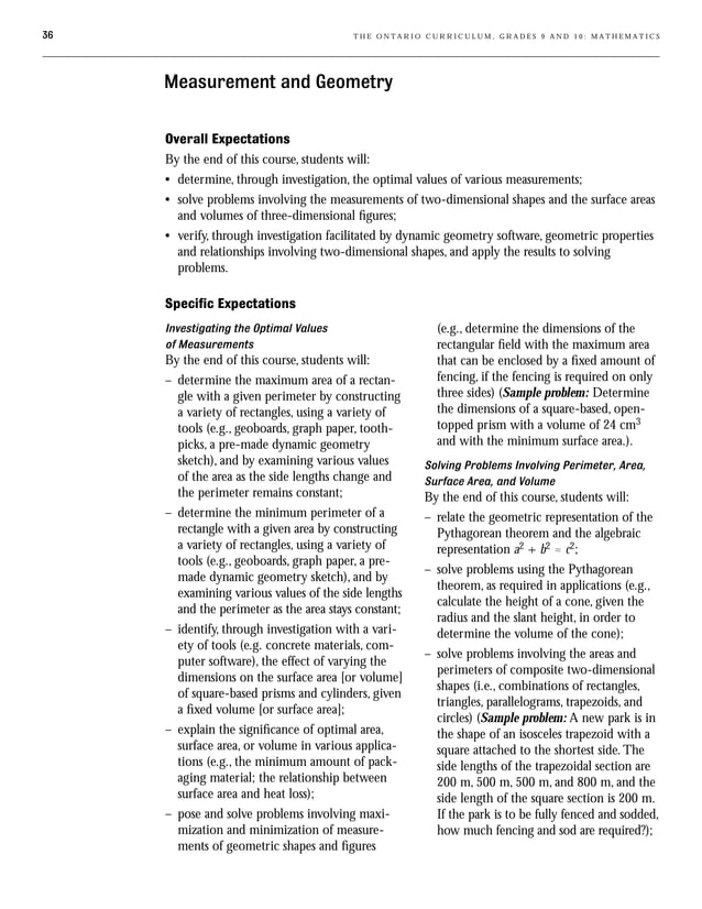 Grade 9 Mathematics (10F) - Education and Advanced ... | PDF