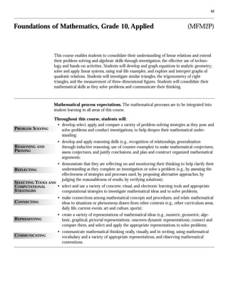 Grade 9 Mathematics (10F) - Education and Advanced ... | PDF