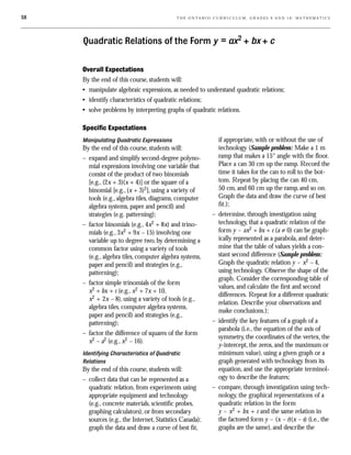 Grade 9 Mathematics (10F) - Education and Advanced ... | PDF