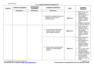 Math 9 Curriculum Guide rev.2016