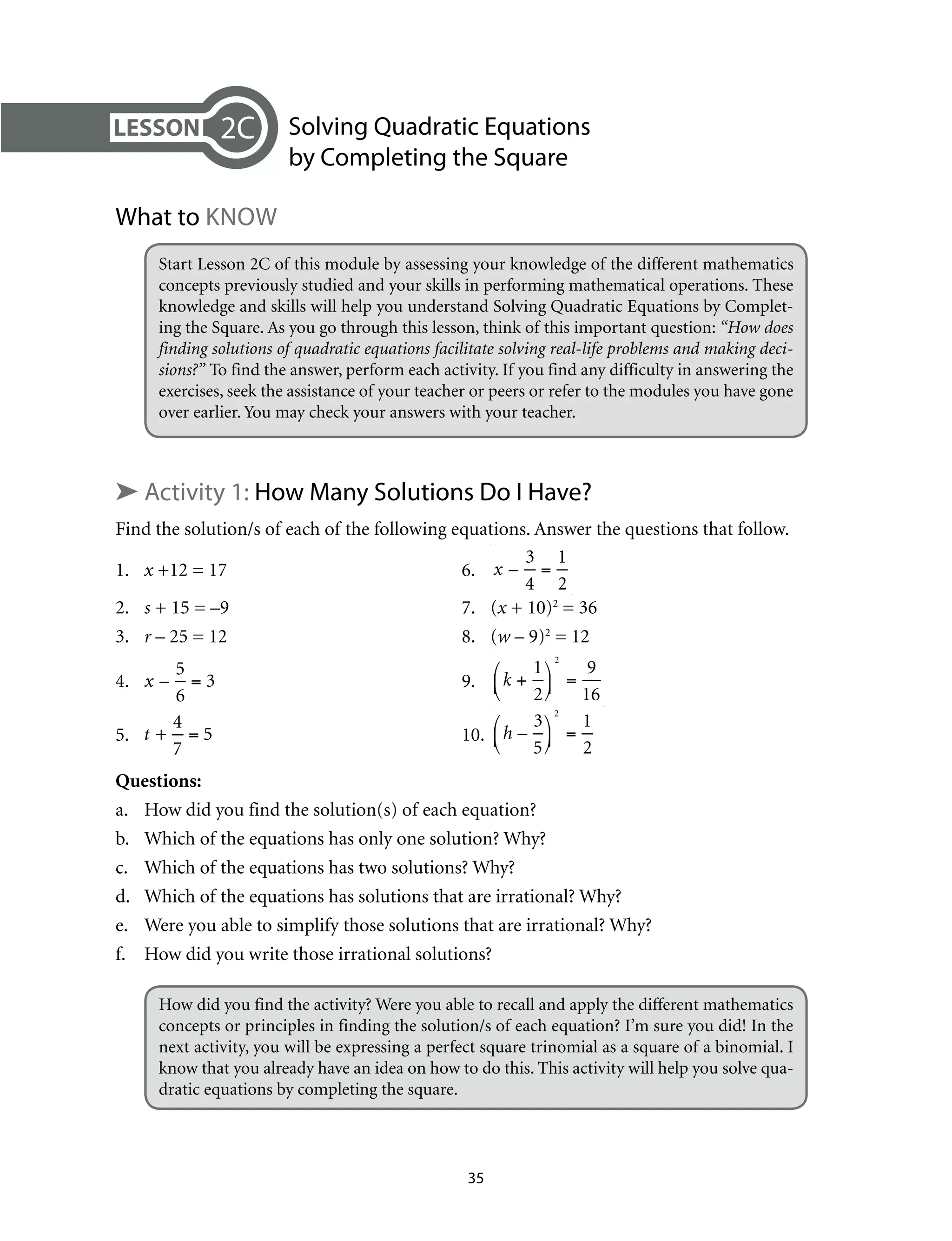 Math 9 (module 1) | PDF