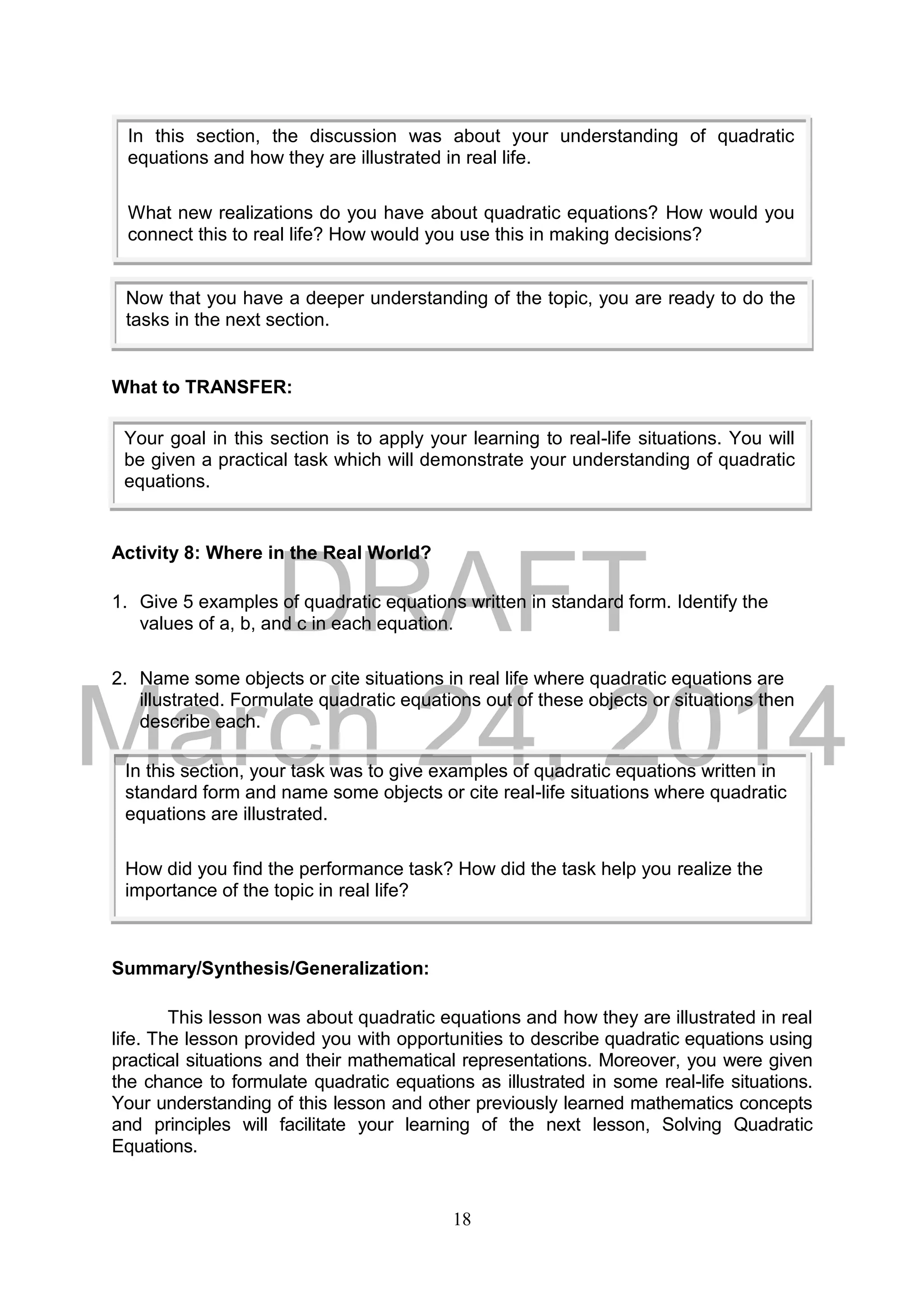 Math 9 (module 1 & 2) | PDF