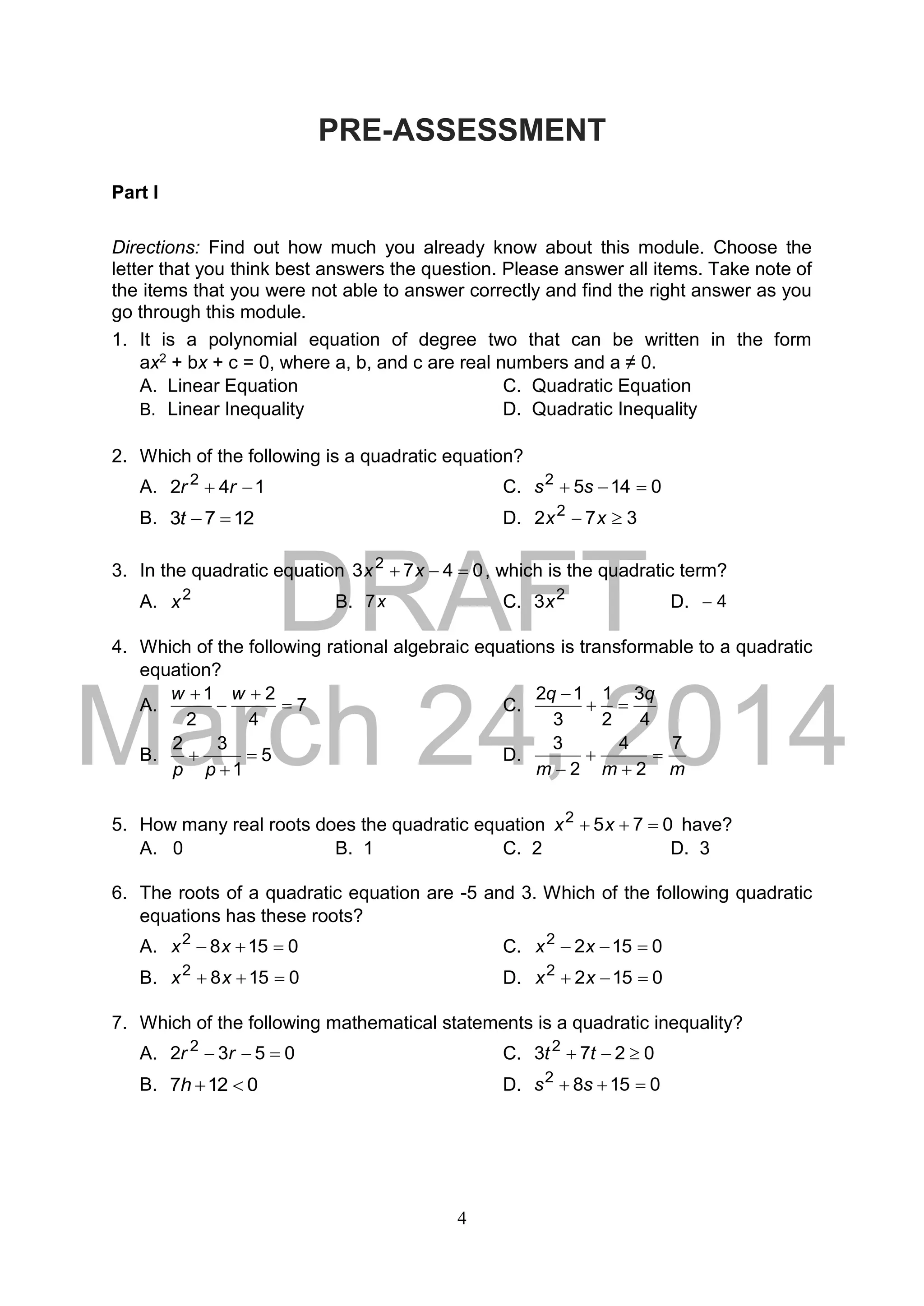 Math 9 (module 1 & 2) | PDF
