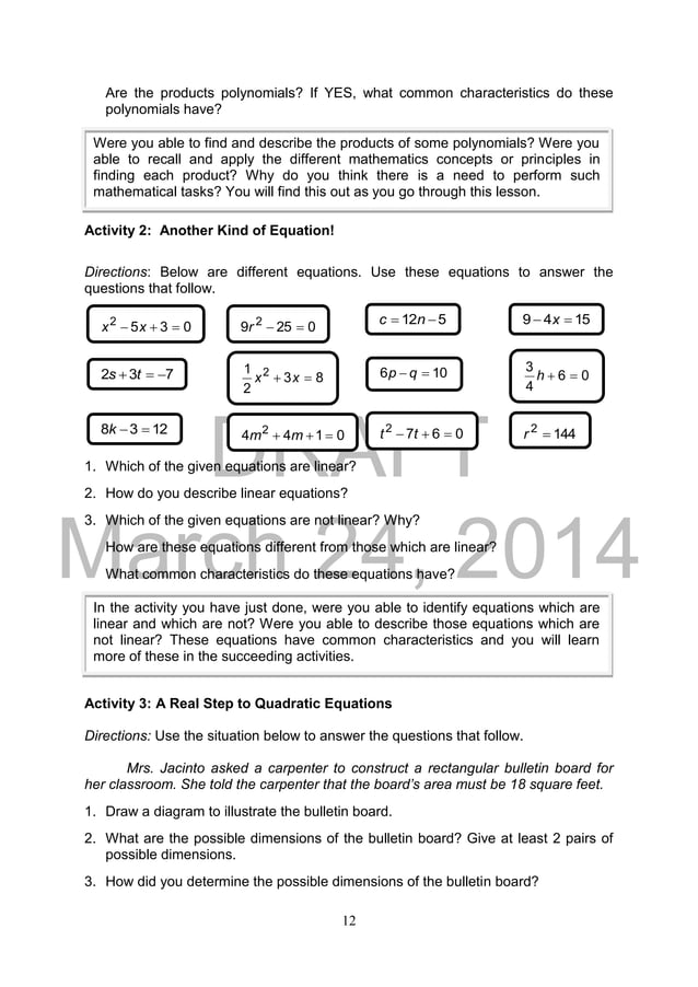 Math 9 (module 1 & 2) | PDF
