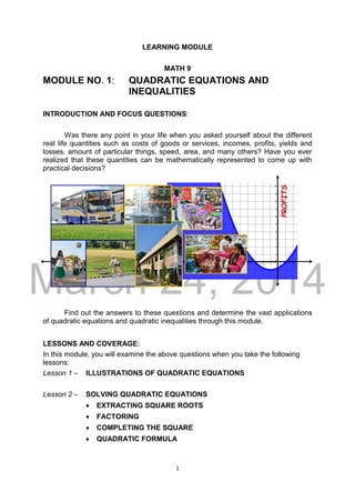 Math 9 (module 1 & 2) | PDF