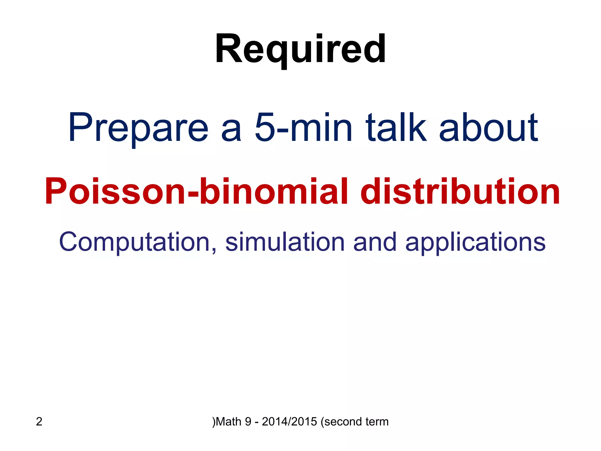 Poisson-Binomial Distribution | PPT