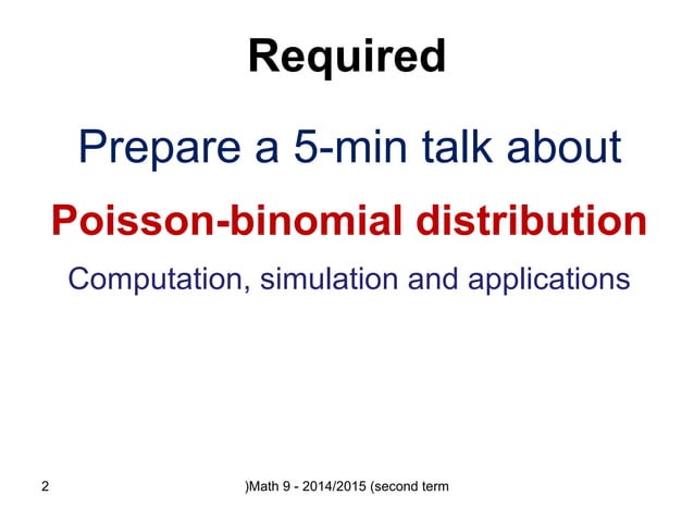 Poisson-Binomial Distribution | PPT