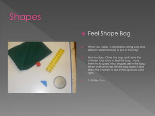 Math activities for pre school | PPTX