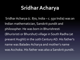 Shridhar Acharya Mathematician