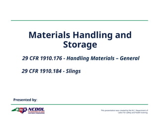 MATERIAL HANDLING PROCEDURES SAFETY IN CONSTRUCTION | PPTX