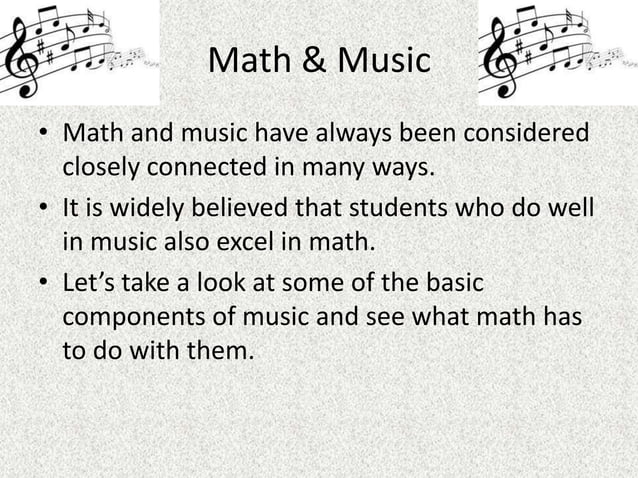 Math and Music | PPTX | Classical Music | Music