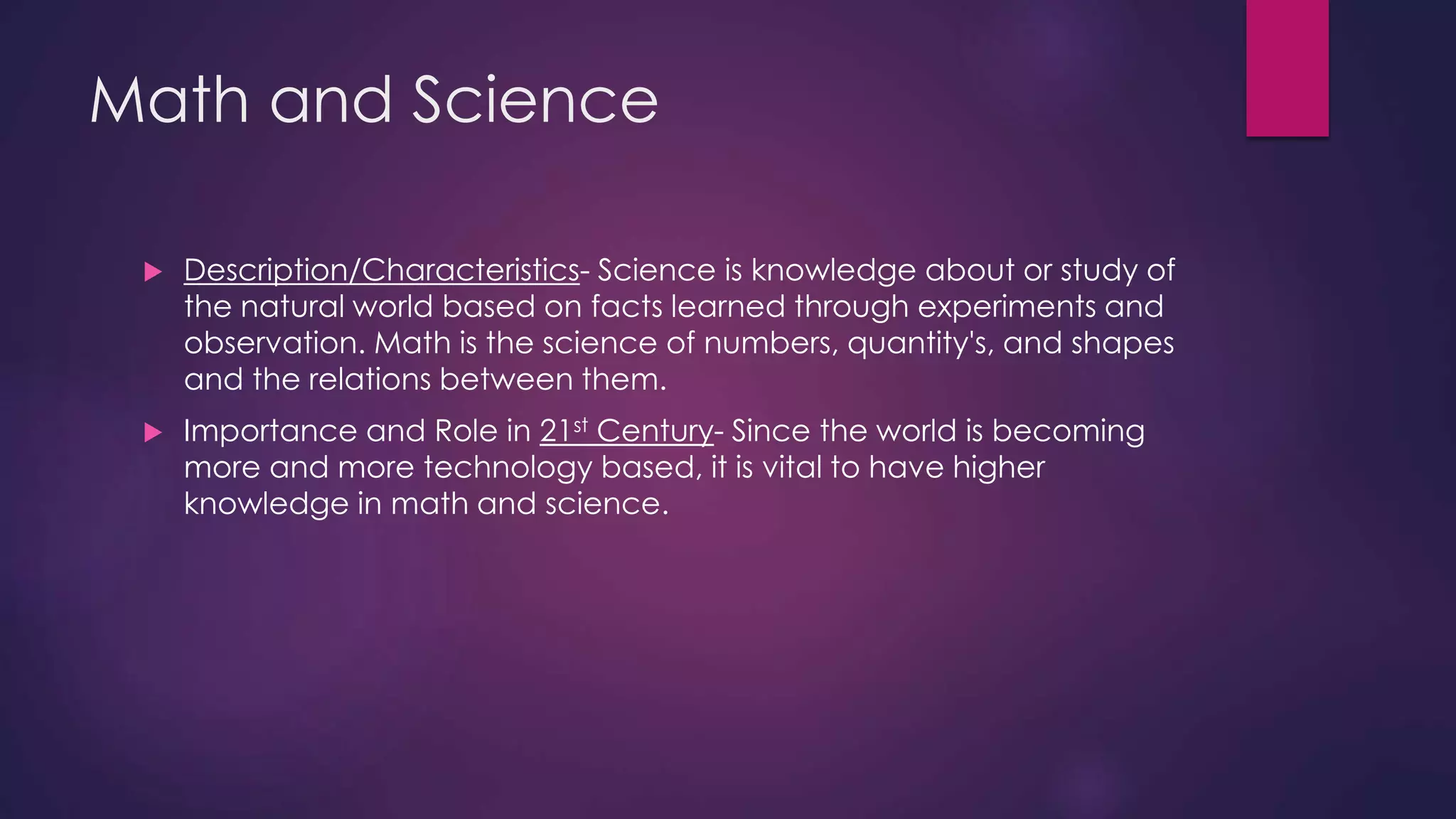 Math and science 21st century project | PPT