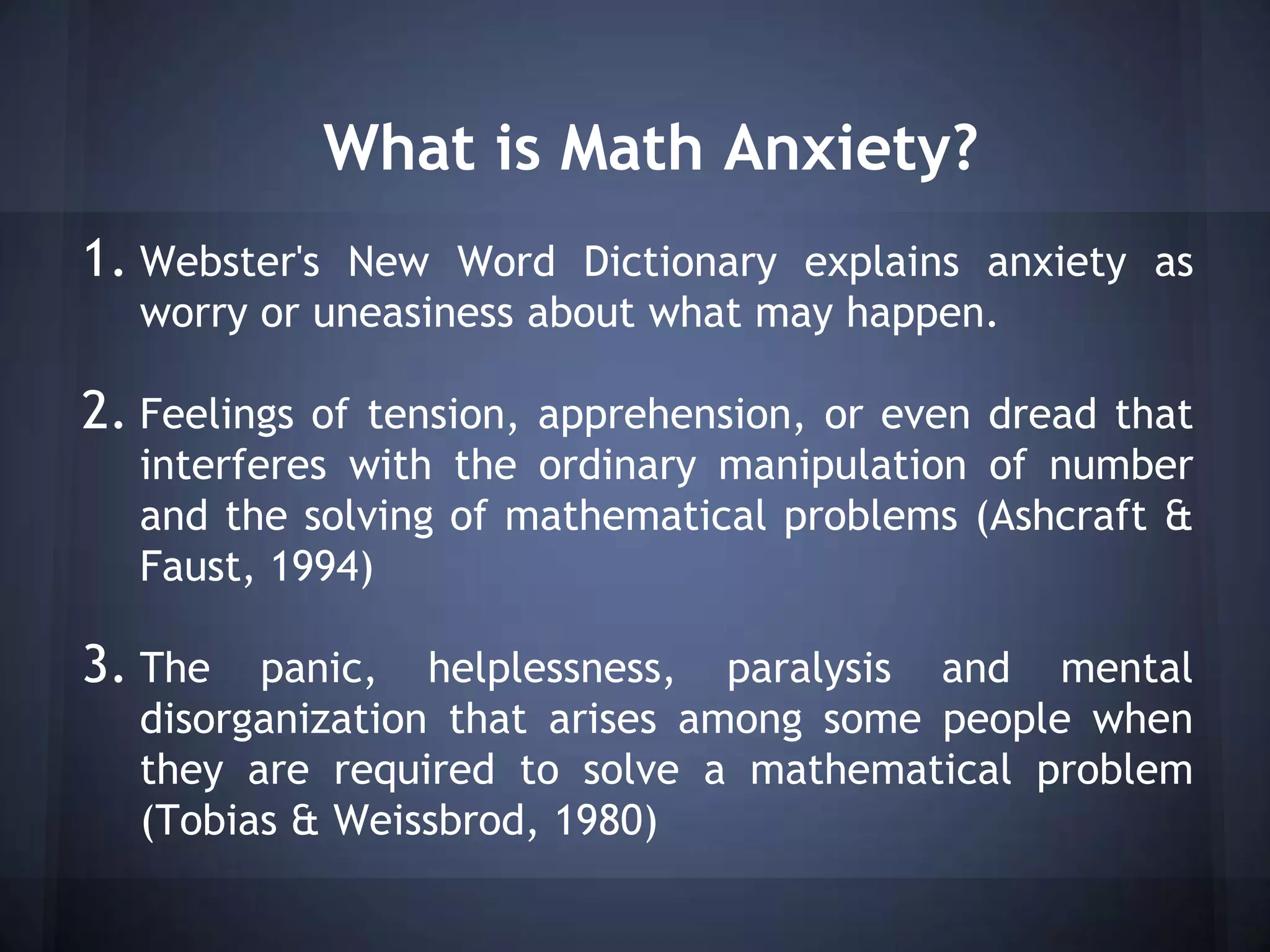 Mathematics Anxiety Presentation | PPTX