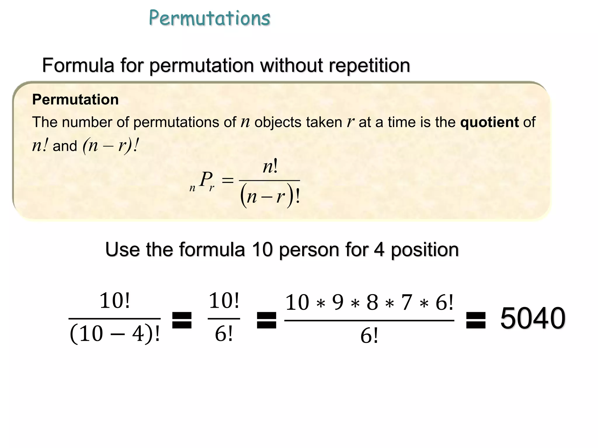 permutation & combination | PPTX